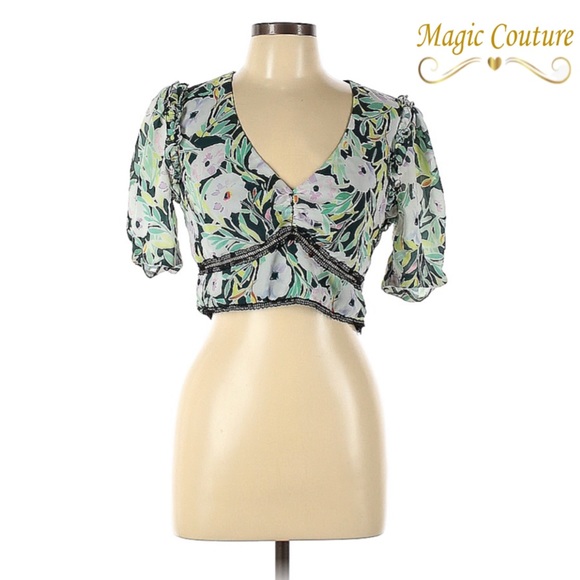 SAYLOR | Tops | Saylor Floral Lace Ruffles Crop Top | Poshmark